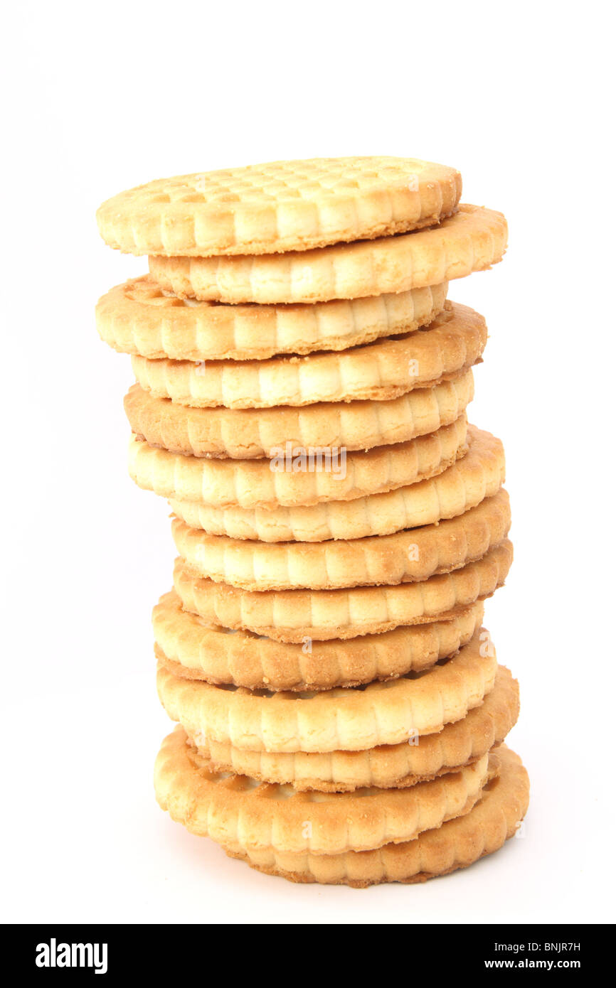 Stack of golden shortbread butter biscuits Stock Photo - Alamy