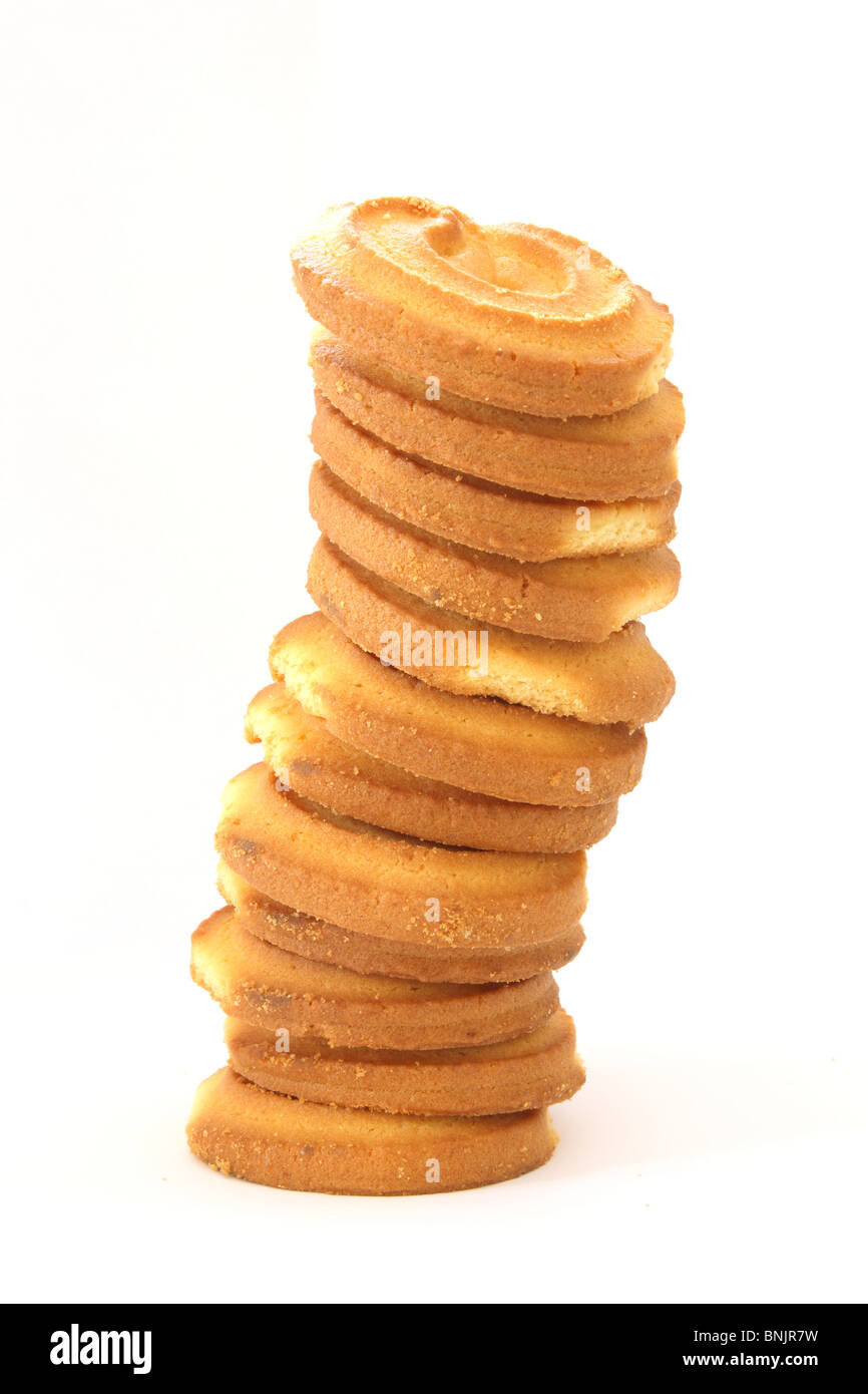 Stack of golden shortbread butter biscuits Stock Photo - Alamy