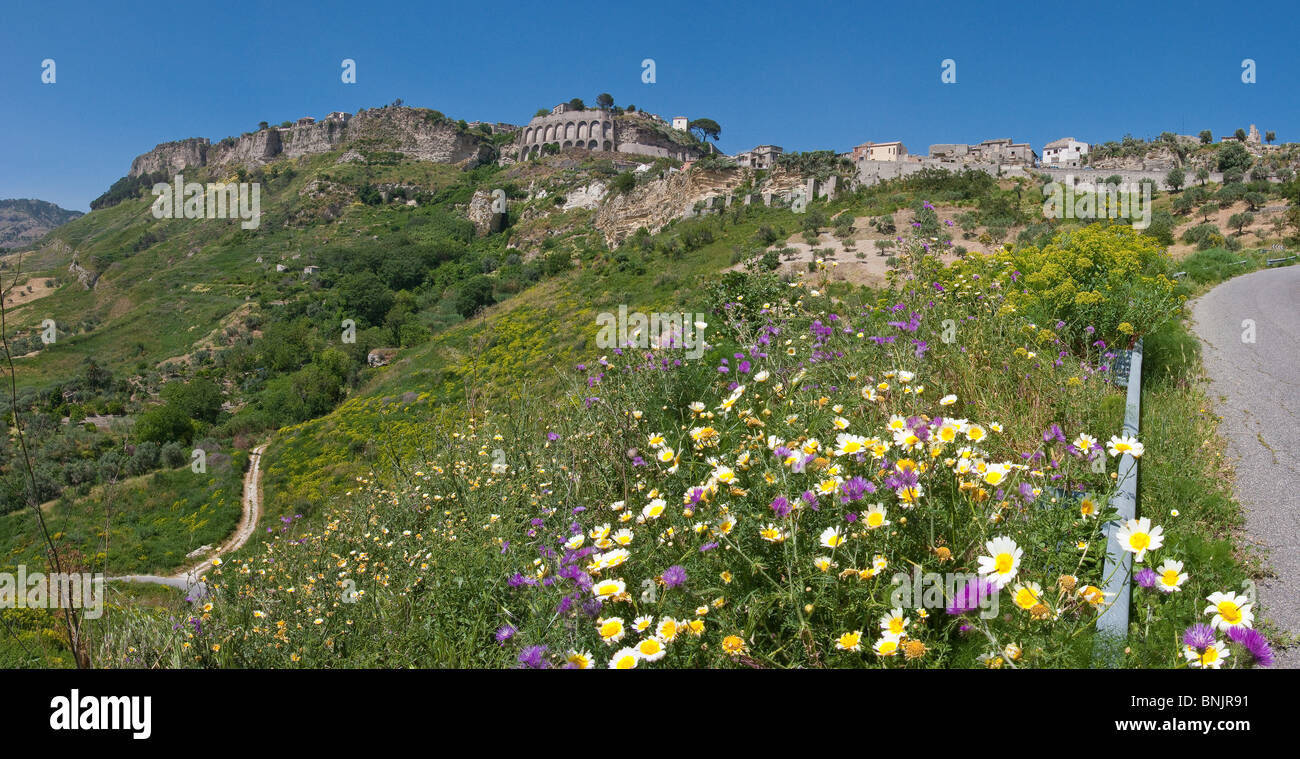Gerace Calabria Mediterranean Italy village mountain village vegetation ...
