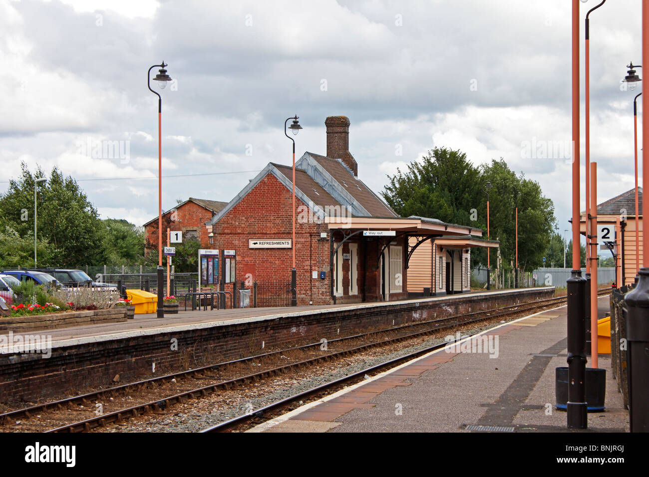 Railway station at Crediton Devon Stock Photo - Alamy