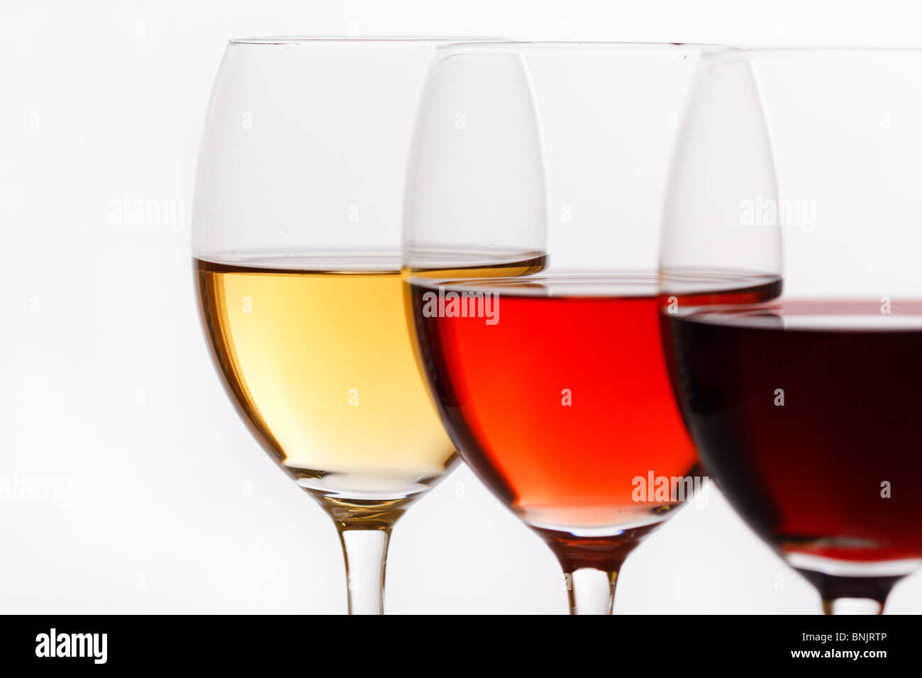 three colors of wine Stock Photo - Alamy