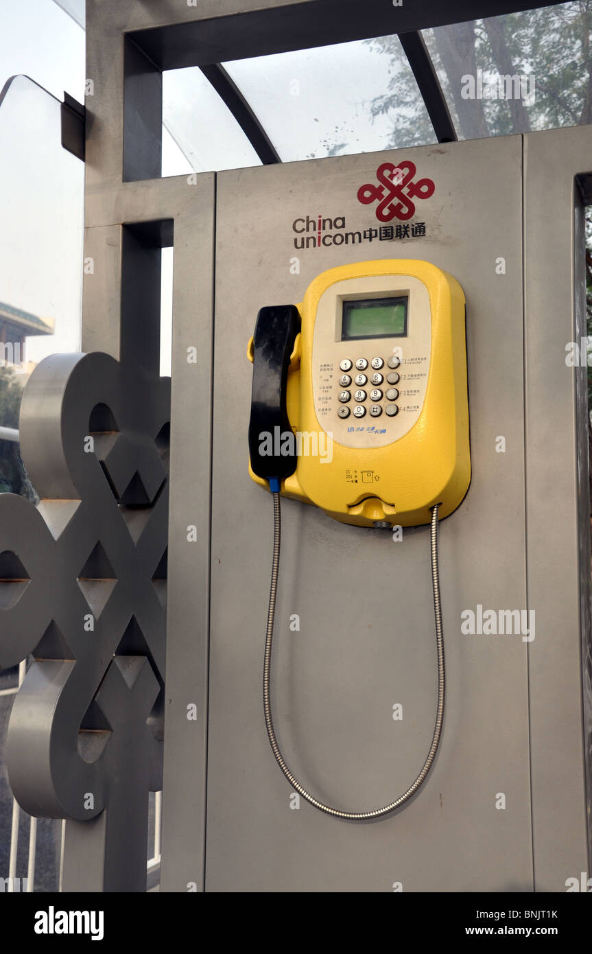 Public telephone near Tiananmen Square in in Beijing, China Stock Photo ...
