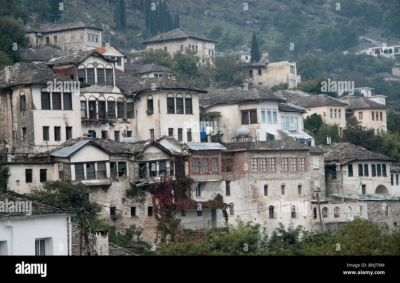 traditional architecture old houses in gjirokaster Gjirokastra albania ...