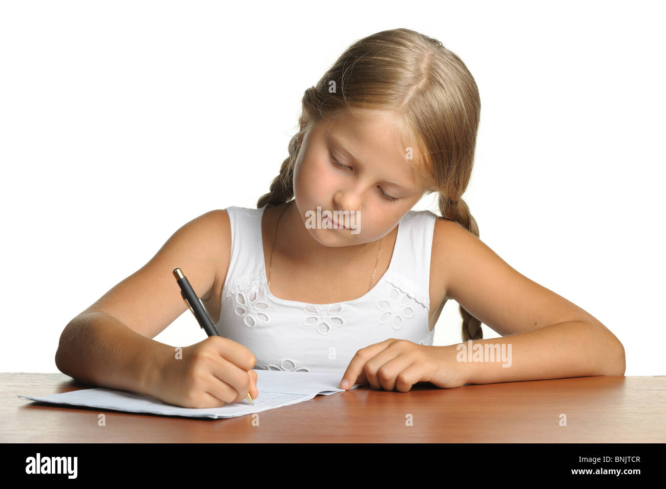 Girls hand holding pen writing hi-res stock photography and images - Alamy