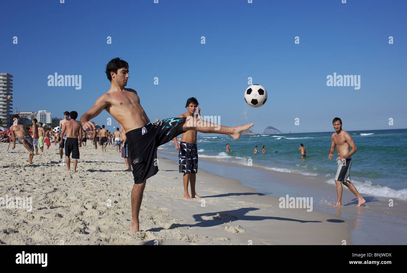 Football on rio beaches copacabana beach hi-res stock photography and ...