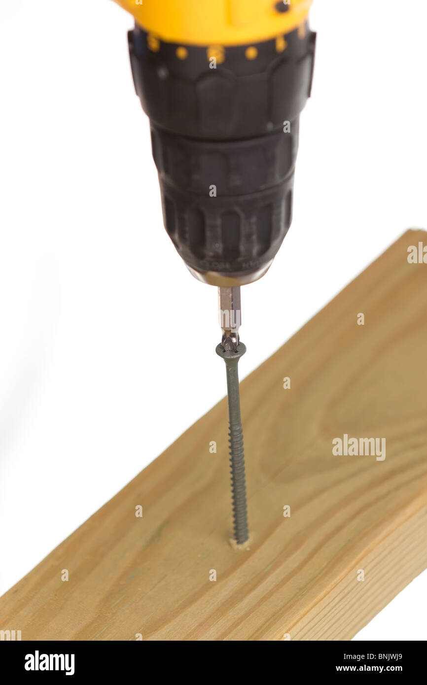 Isolated screw being driven by drill Stock Photo - Alamy