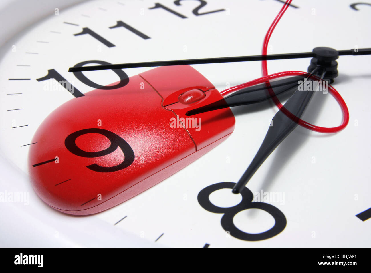 Clock and Computer Mouse Stock Photo - Alamy