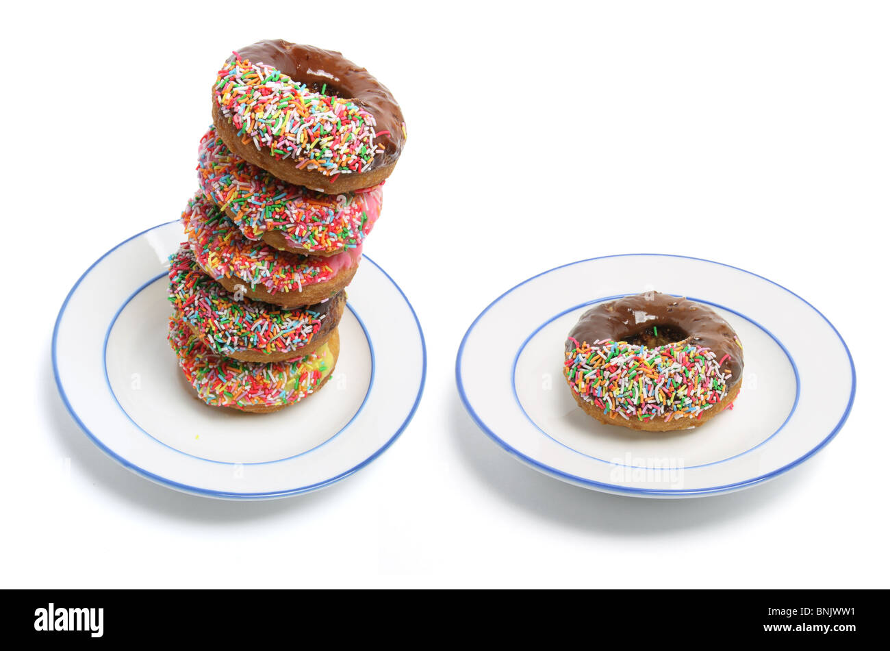 Plates of Doughnuts Stock Photo - Alamy