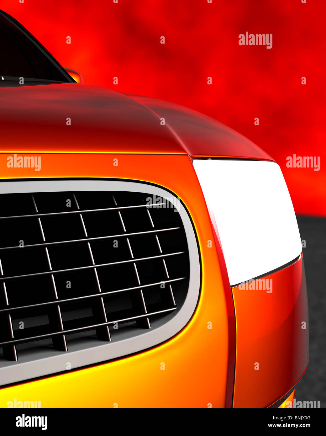 A 3d rendered car - photo-realistic rendering Stock Photo - Alamy