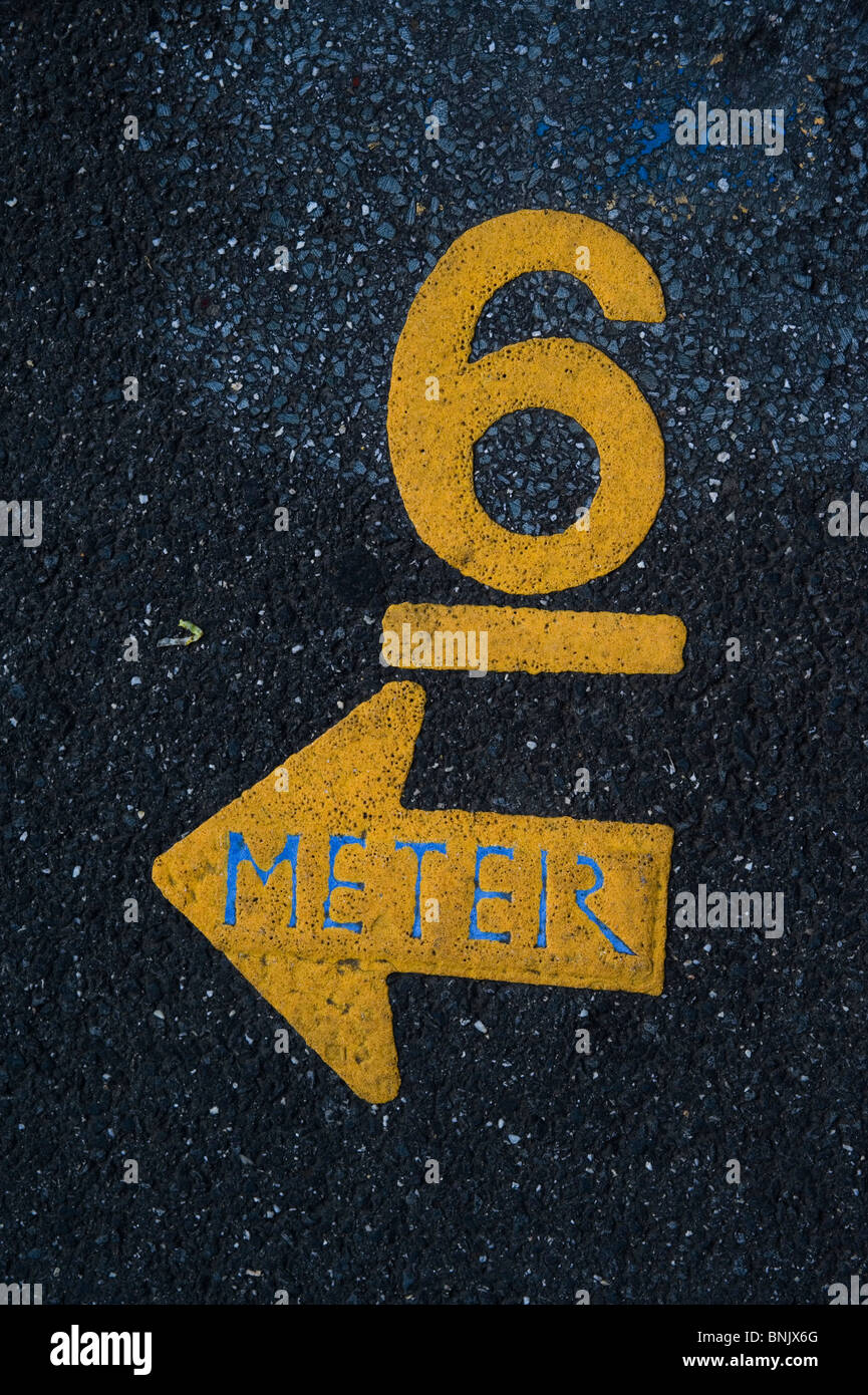 number 6 road marking Stock Photo - Alamy