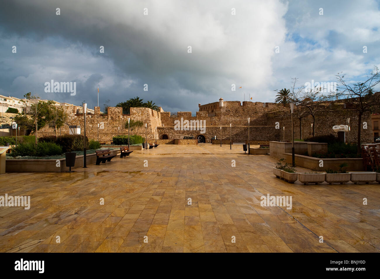 Melilla La Vieja seen through 'Plaza de las Culturas' (Cultures square ...