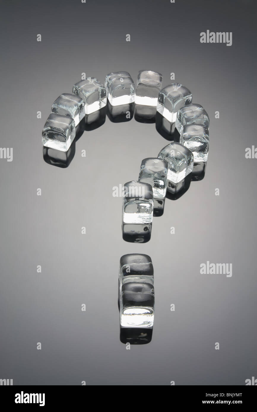 Question Mark Formed by Ice Cubes Stock Photo - Alamy