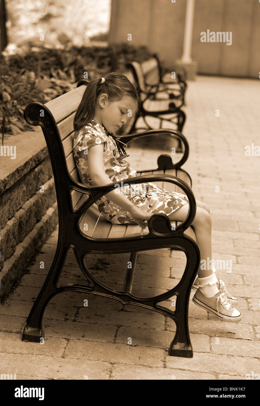 girl on bench Stock Photo - Alamy