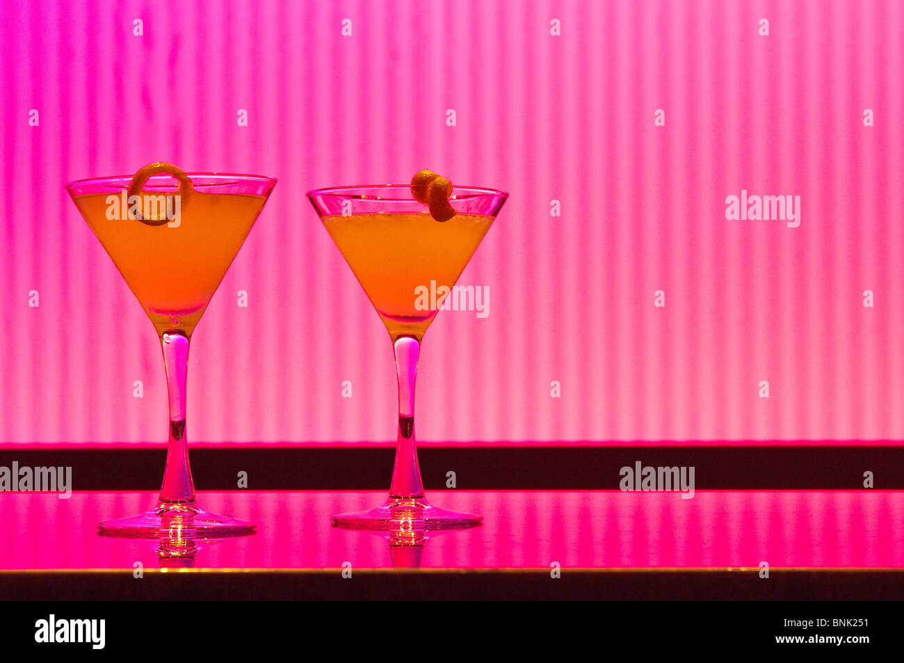 Neon lit cocktails drinks bar, Houston Texas Stock Photo - Alamy