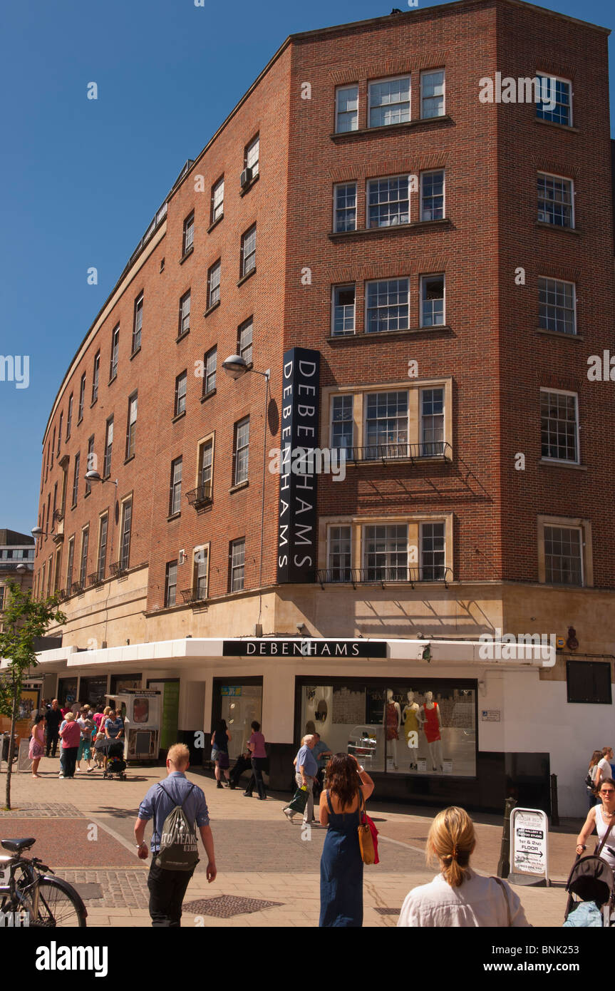 The Debenhams department shop store with shoppers in Norwich , Norfolk ...