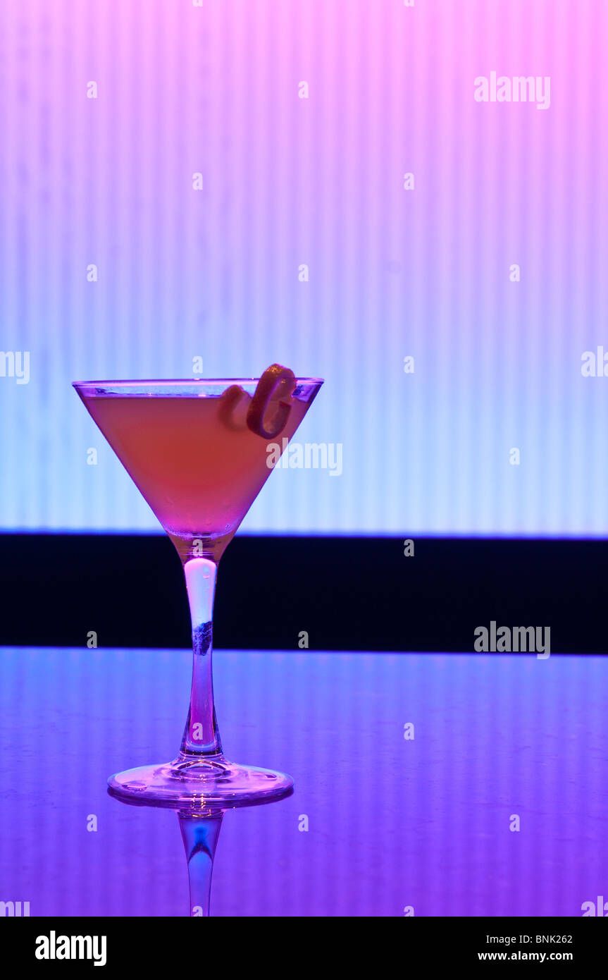 Neon lit cocktails drinks bar, Houston Texas Stock Photo - Alamy