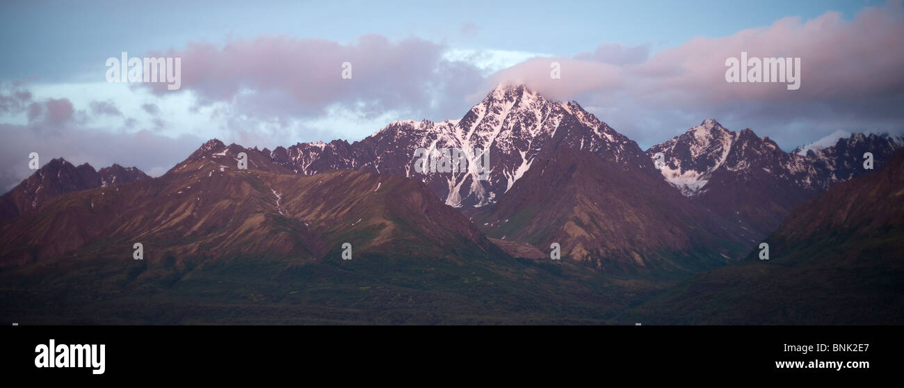 The Matanuska River Valley and Forest with The Chugach Mountains as a ...