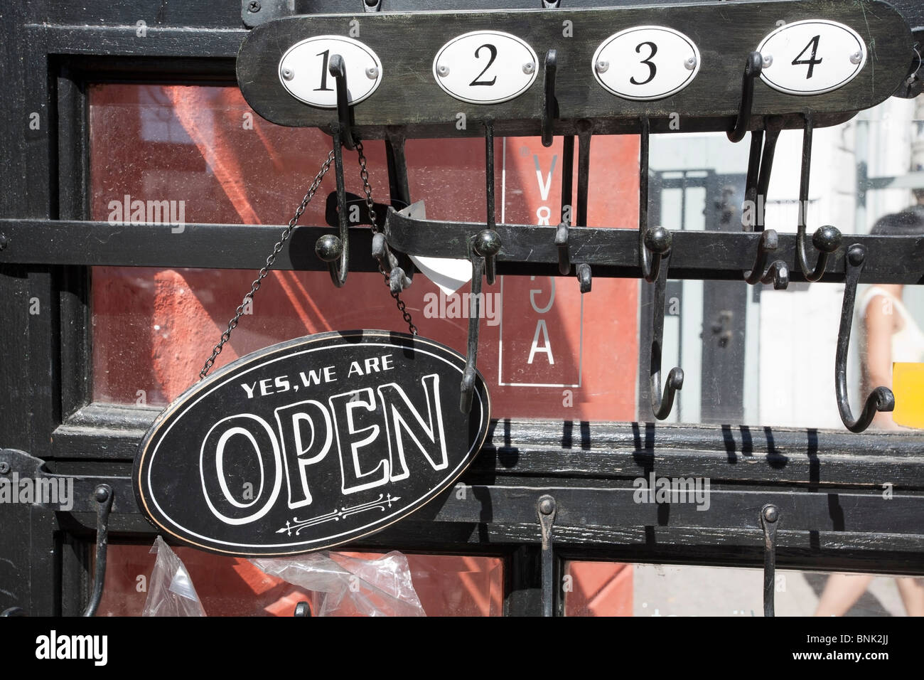 Open sign on door Stock Photo - Alamy