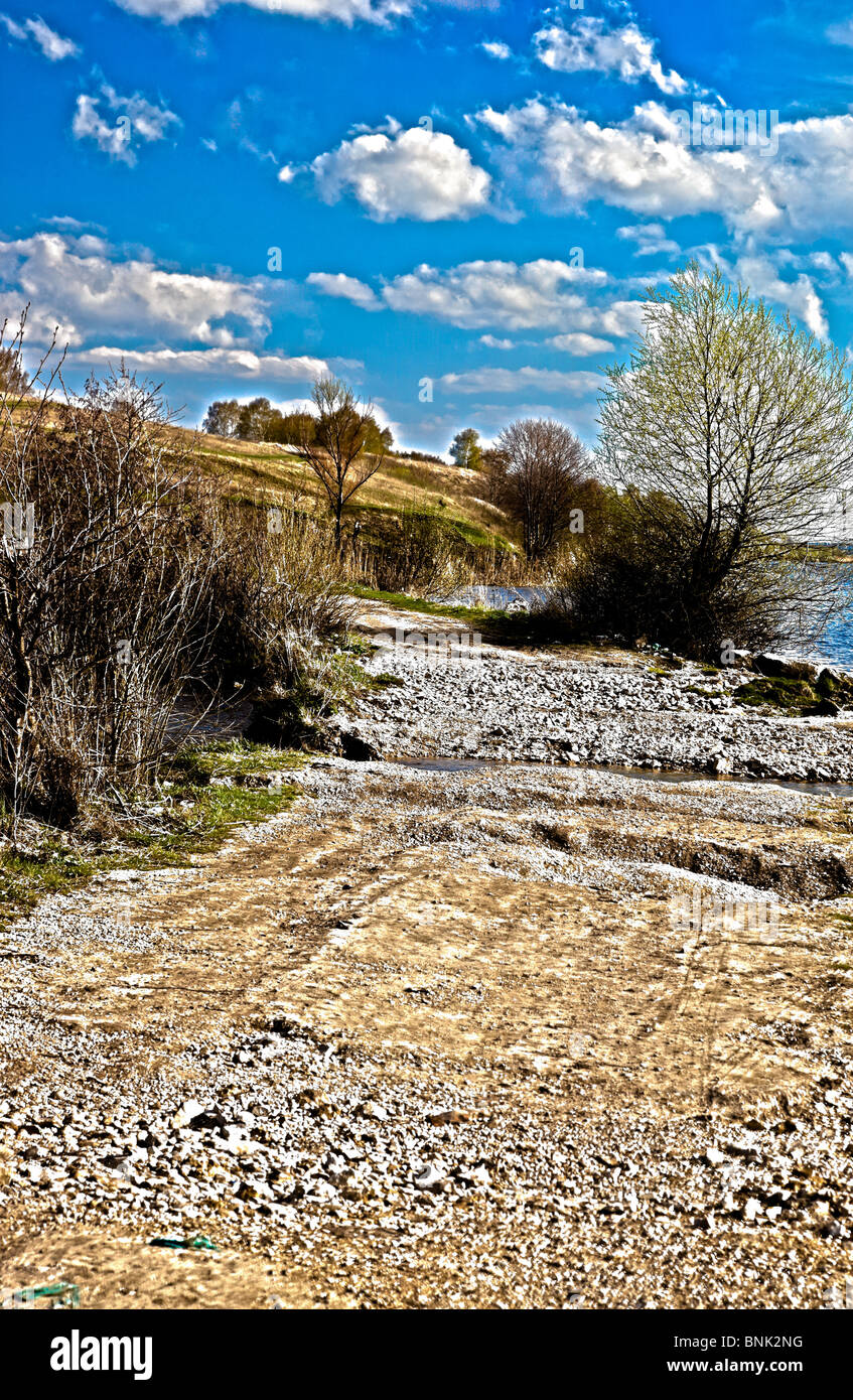 Beautiful spring landscape in a countryside. Russia, the Ryazan region ...