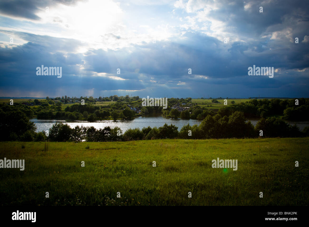 Beautiful spring landscape in a countryside. Russia, the Ryazan region ...