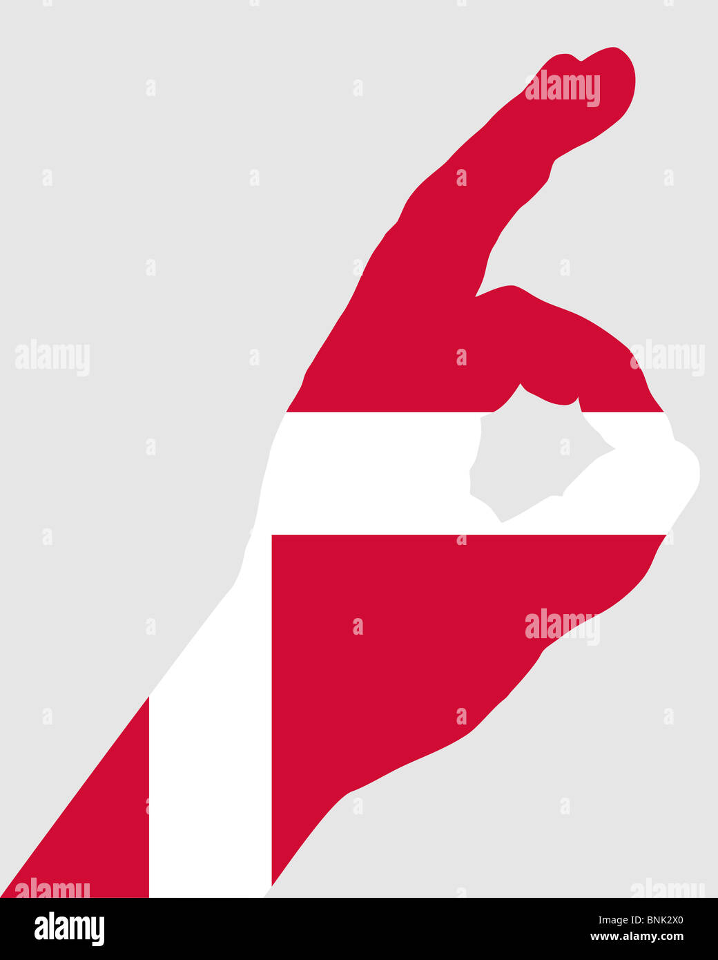 Danish finger signal Stock Photo - Alamy