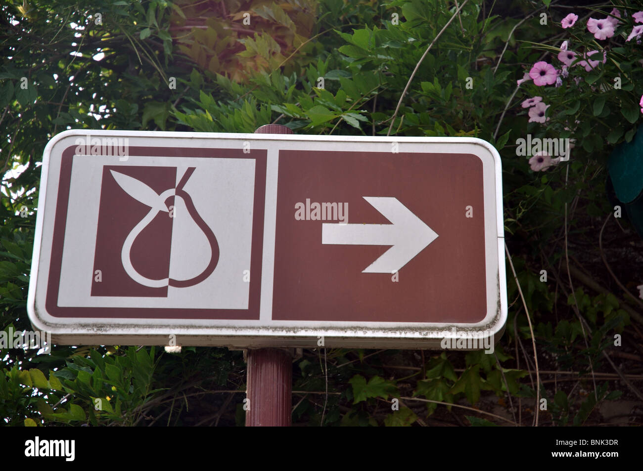 Sign for Route Poire, Perry Route, Normandy, France Stock Photo - Alamy