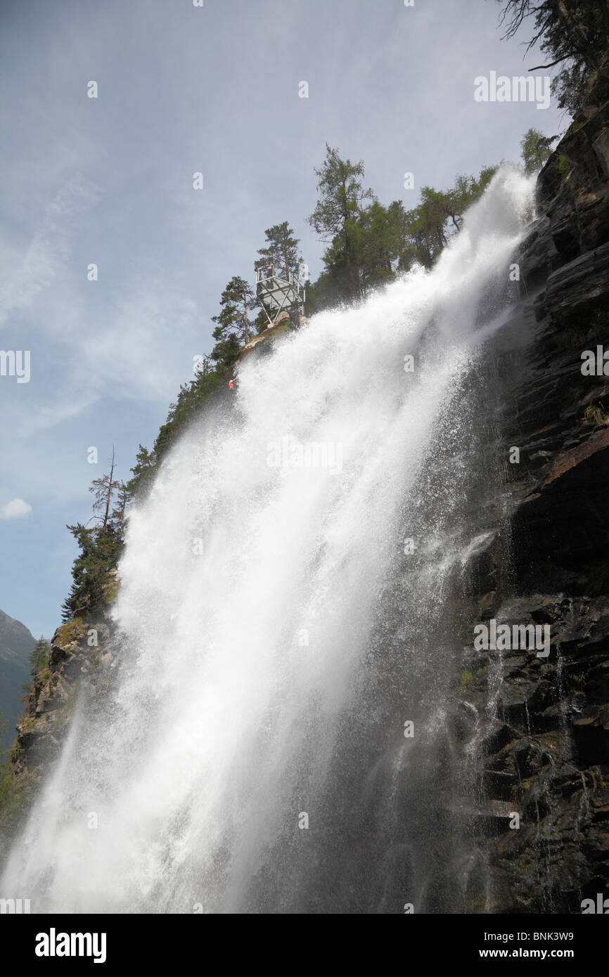 The Stuibenfall waterfalls in Umhausen, Ötztal Valley, Austria. The ...