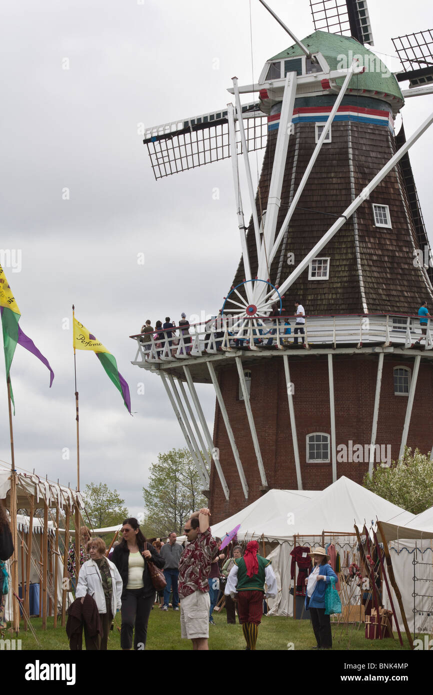 Tulip time festival Dutch at Holland Michigan MI in USA US Windmill De ...
