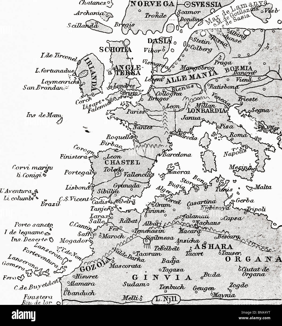 Western world map hi-res stock photography and images - Alamy