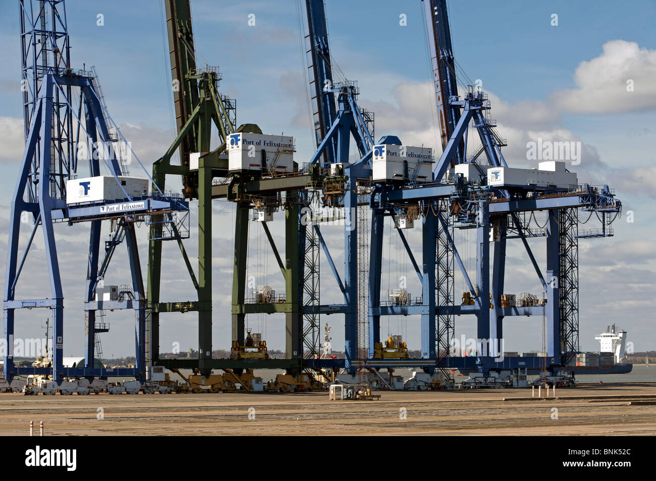 Quayside gantry cranes, Port of Felixstowe, Suffolk, UK Stock Photo - Alamy