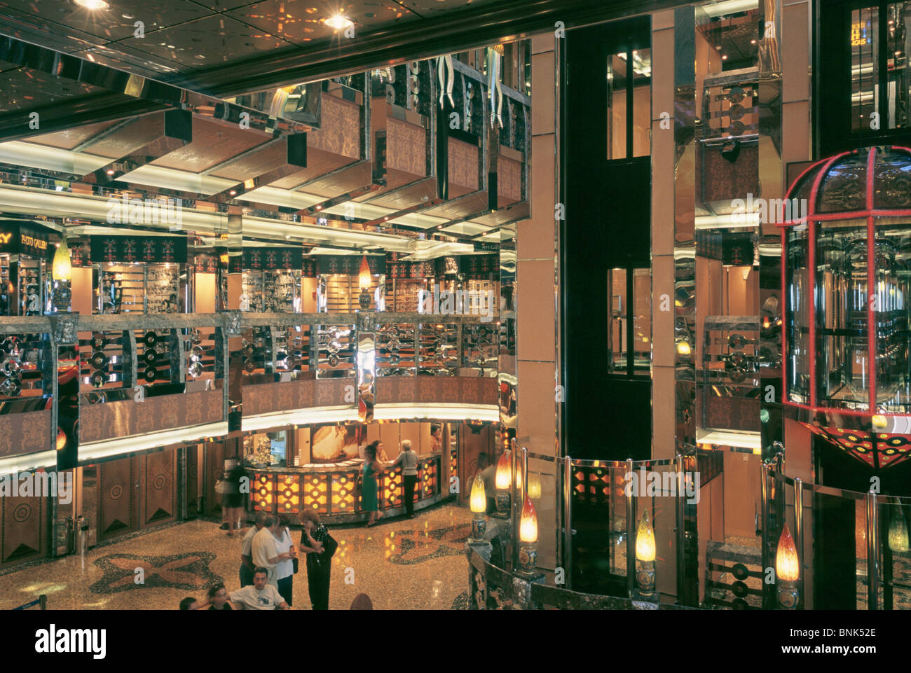 the central lobby of cruise ship Costa Fortuna Stock Photo - Alamy