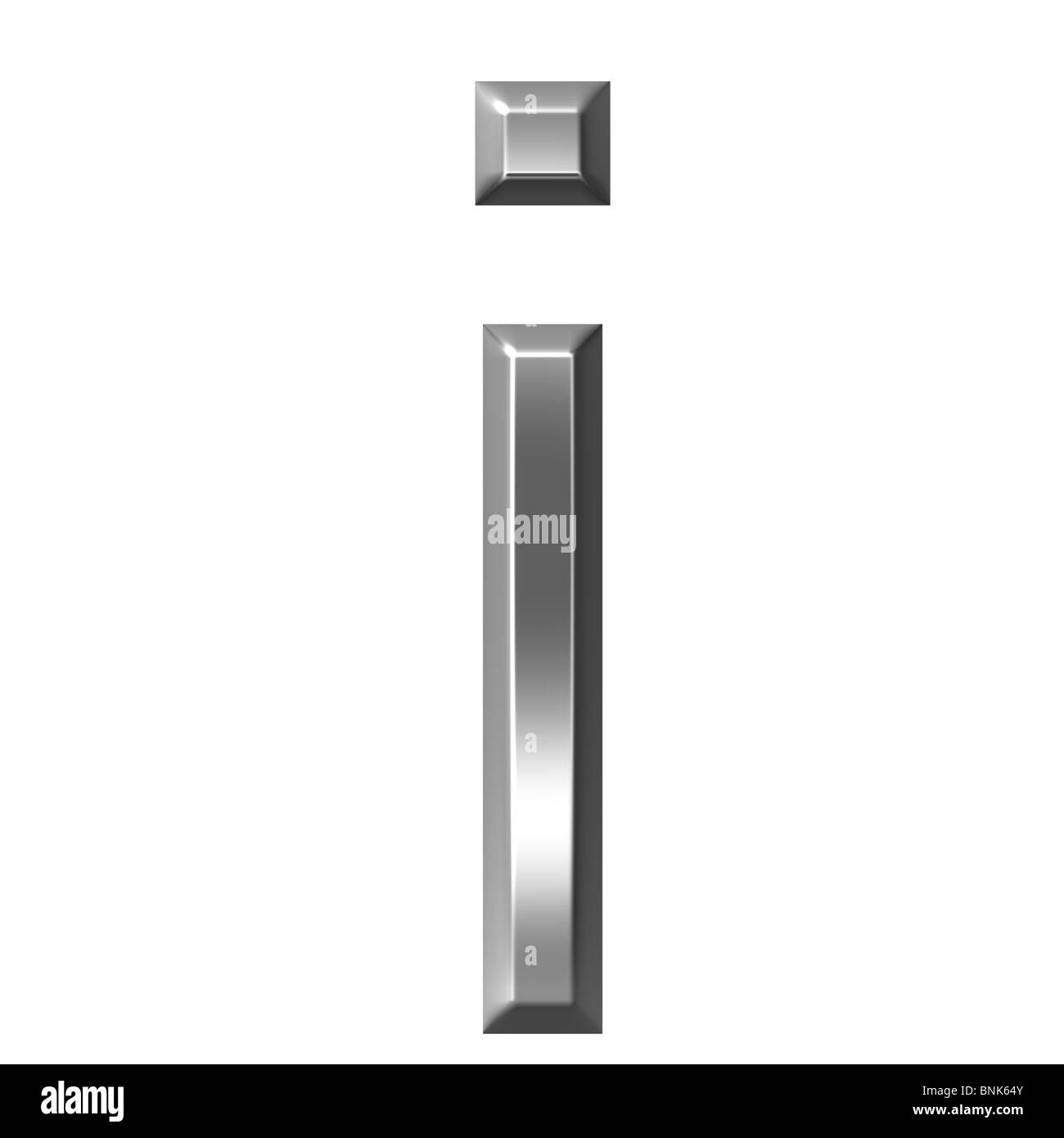 3d silver letter i Stock Photo - Alamy