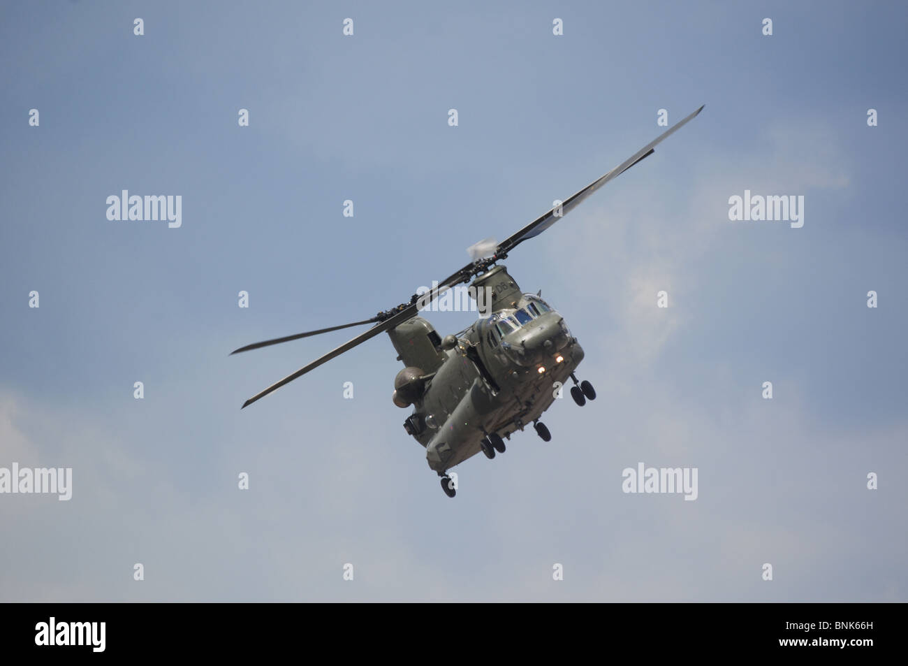 Chinook in flight at Farnborough International Airshow 2010 Stock Photo ...