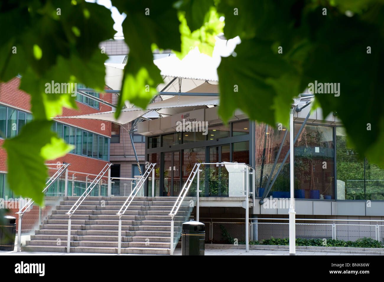 De Montfort University Kimberlin Library in Leicester city partly ...