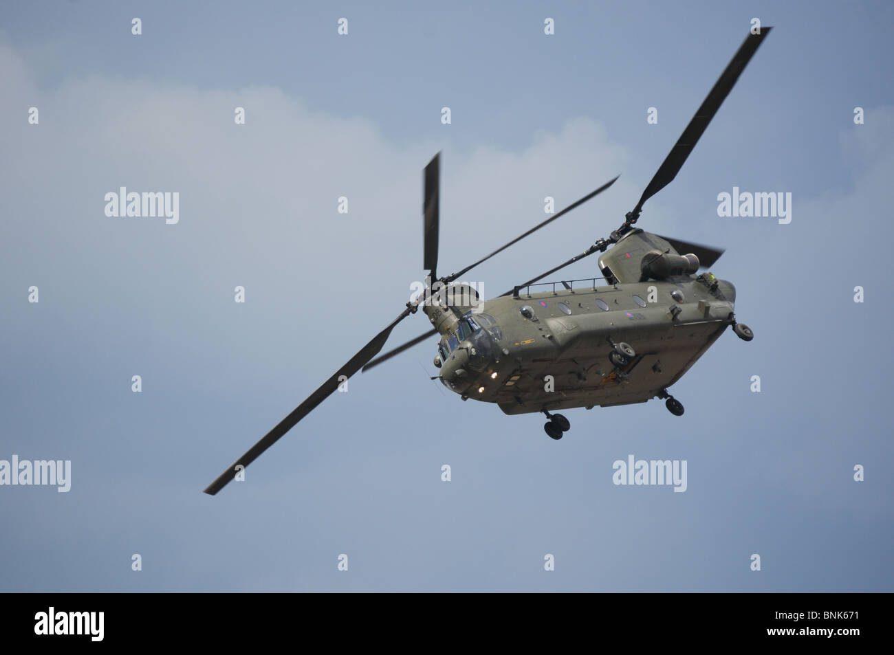 Chinook in flight at Farnborough International Airshow 2010 Stock Photo ...