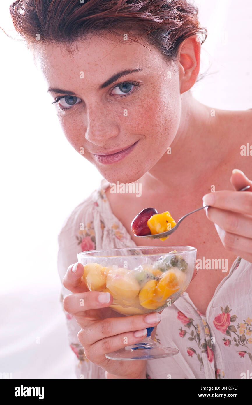 Healthy meal eating salad fruit hi-res stock photography and images - Alamy