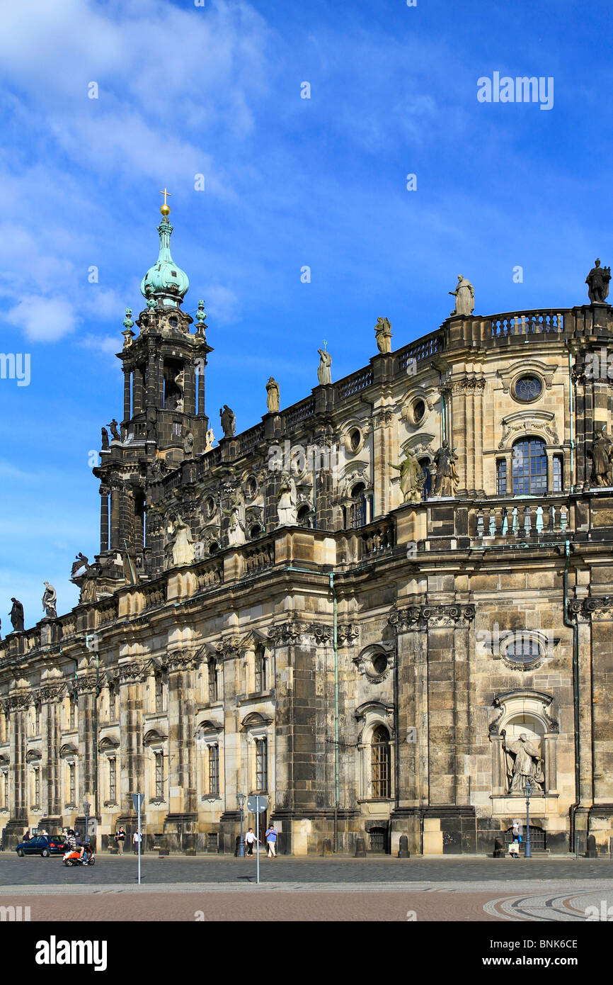 catholic Hofkirche, Dom, built 1739 1751 in baroque style, Germany ...