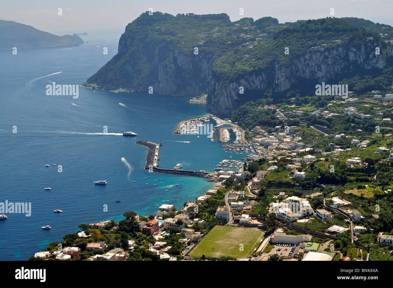 Marina Grande and Capri Town on the Island of Capri Stock Photo - Alamy
