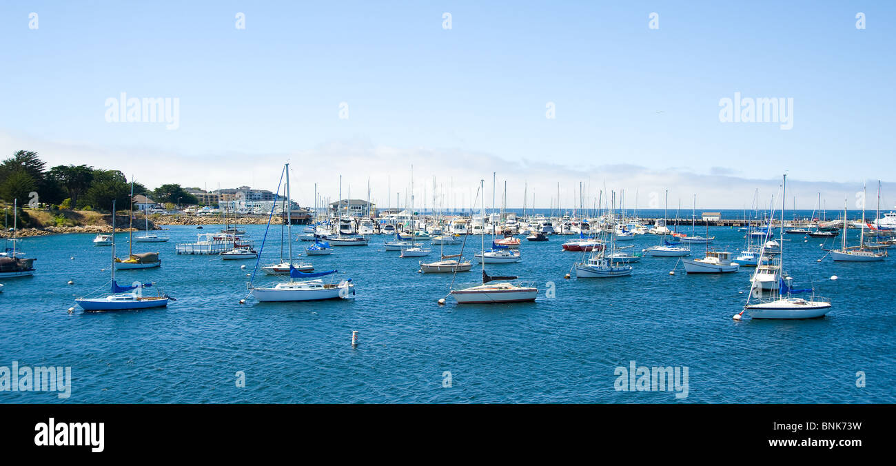 Monterey Harbor marina bay California boat boats yacht yachts Stock ...