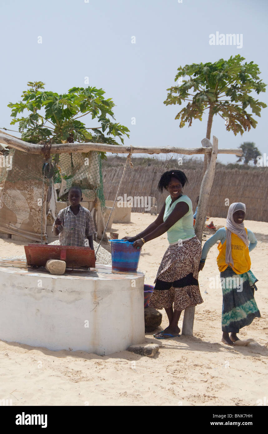 Africa, Senegal, Dakar. Fulani village, semi-nomadic tribe located ...