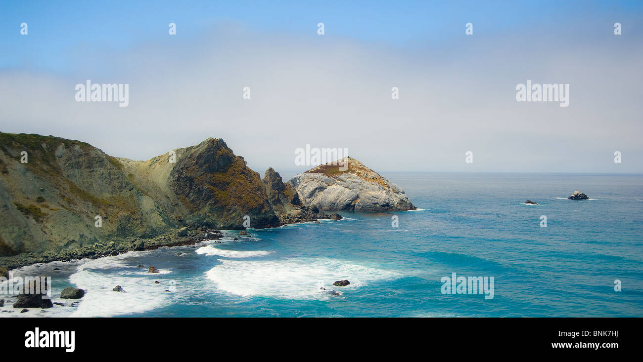 Ocean scape shore south of Monterey, California, USA, pacific coast ...