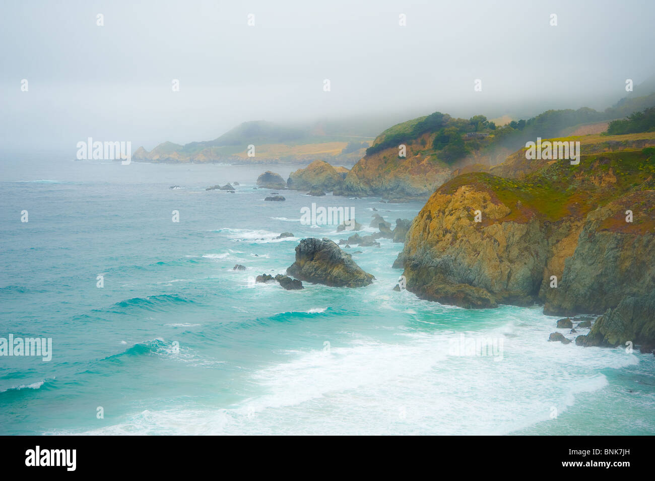 Ocean scape shore south of Monterey, California, USA, pacific coast ...