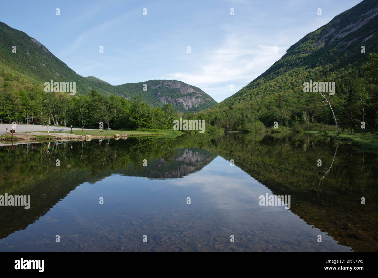 Crawford Notch State Park - White Mountains, NH USA. Reflection of ...