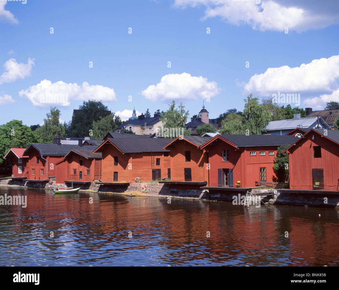 Waterfront warehouse buildings, Old Town, Porvoo, Uusimaa Region ...