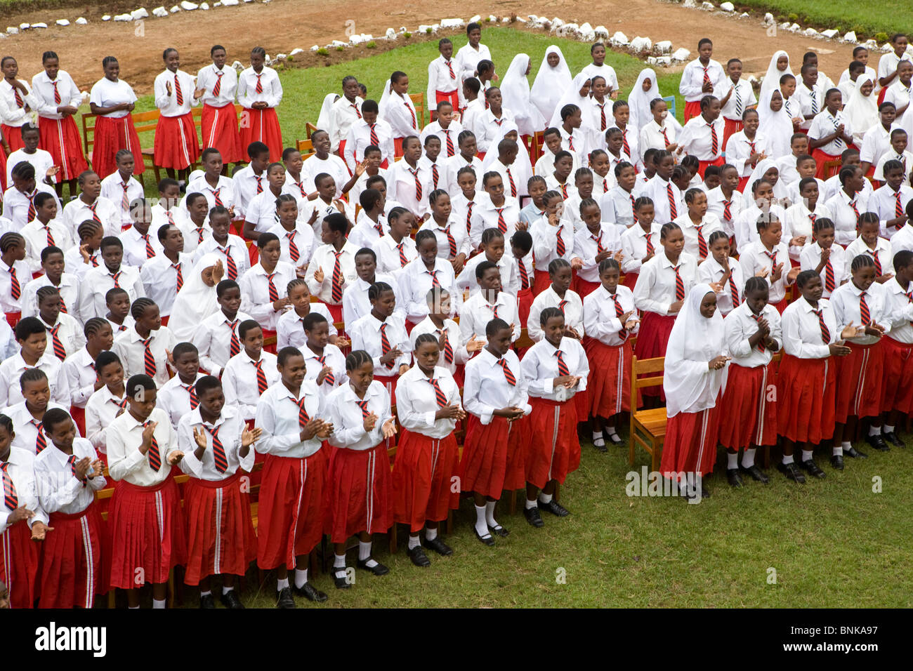 Female secondary school students at school - Bukoba, Tanzania, East ...