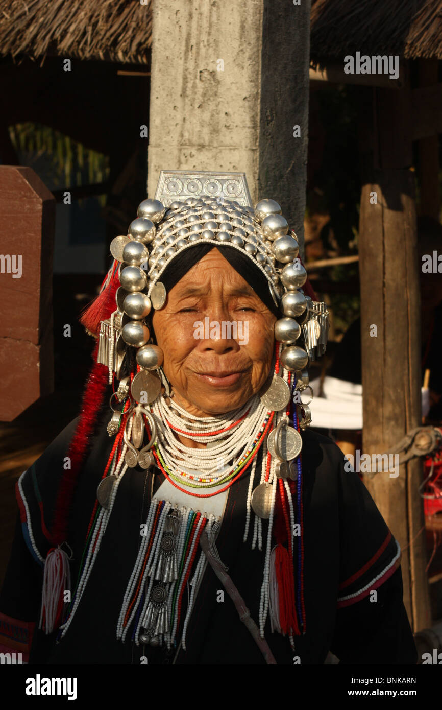 Karen old woman, Thailand Stock Photo - Alamy