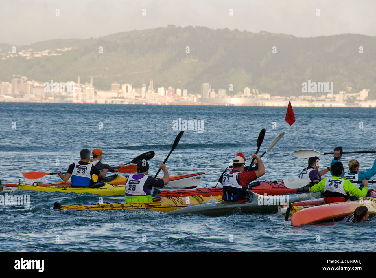 Start of Kayak race, Days Bay, Eastbourne, Wellington, North Island ...