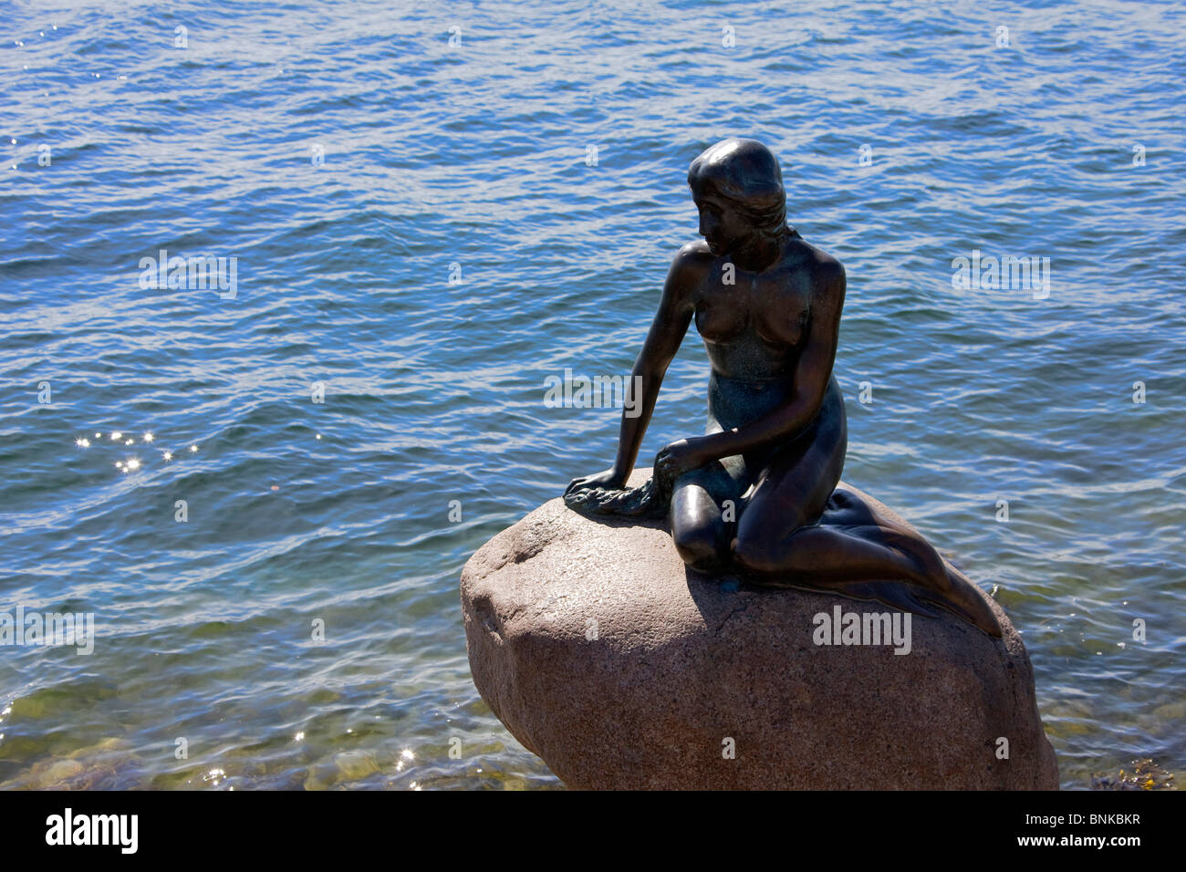 Denmark Copenhagen small little mermaid statue no property release ...