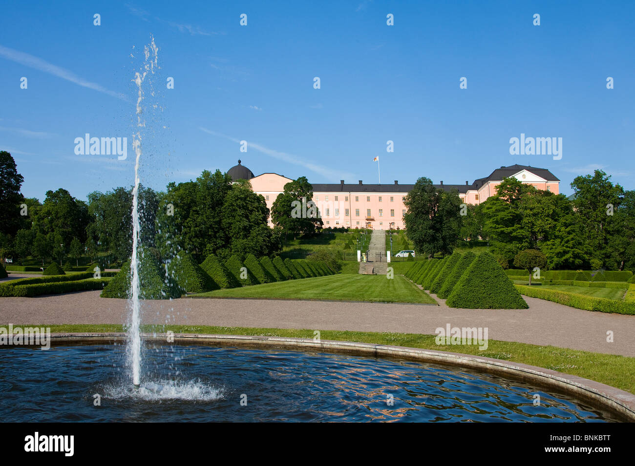 Sweden Uppsala castle park fountain traveling tourism holidays vacation ...