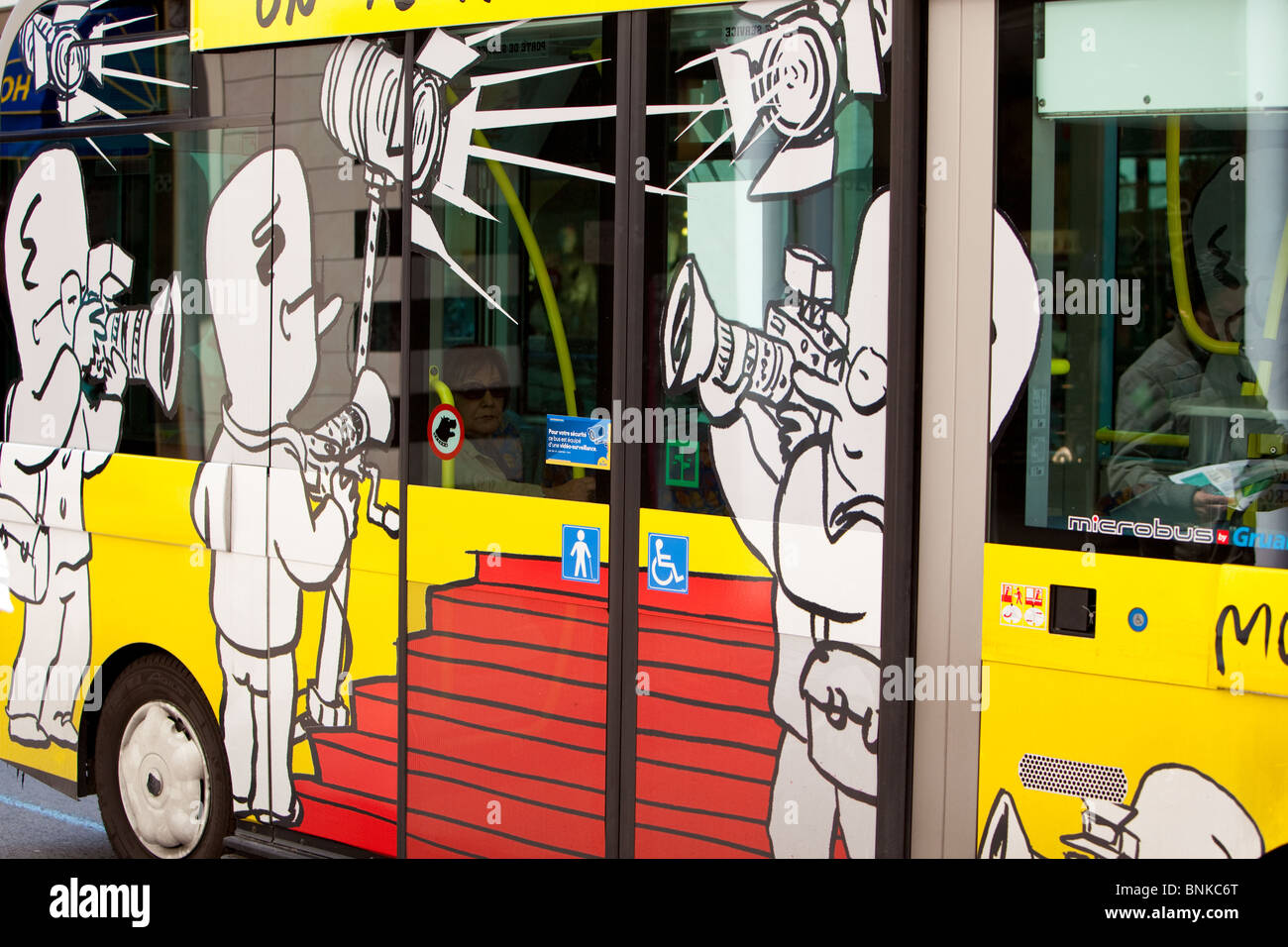 decorated buses at Cannes celebrating, advertising, the Cannes film ...